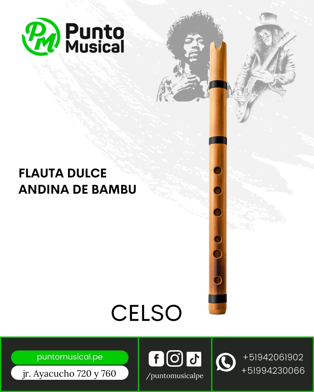FLAUTA DULCE ANDINA DE BAMBU – Punto Musical