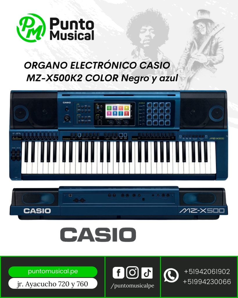ORGANO ELECTRÓNICO CASIO MZ-X500K2 COLOR Negro y azul – Punto Musical